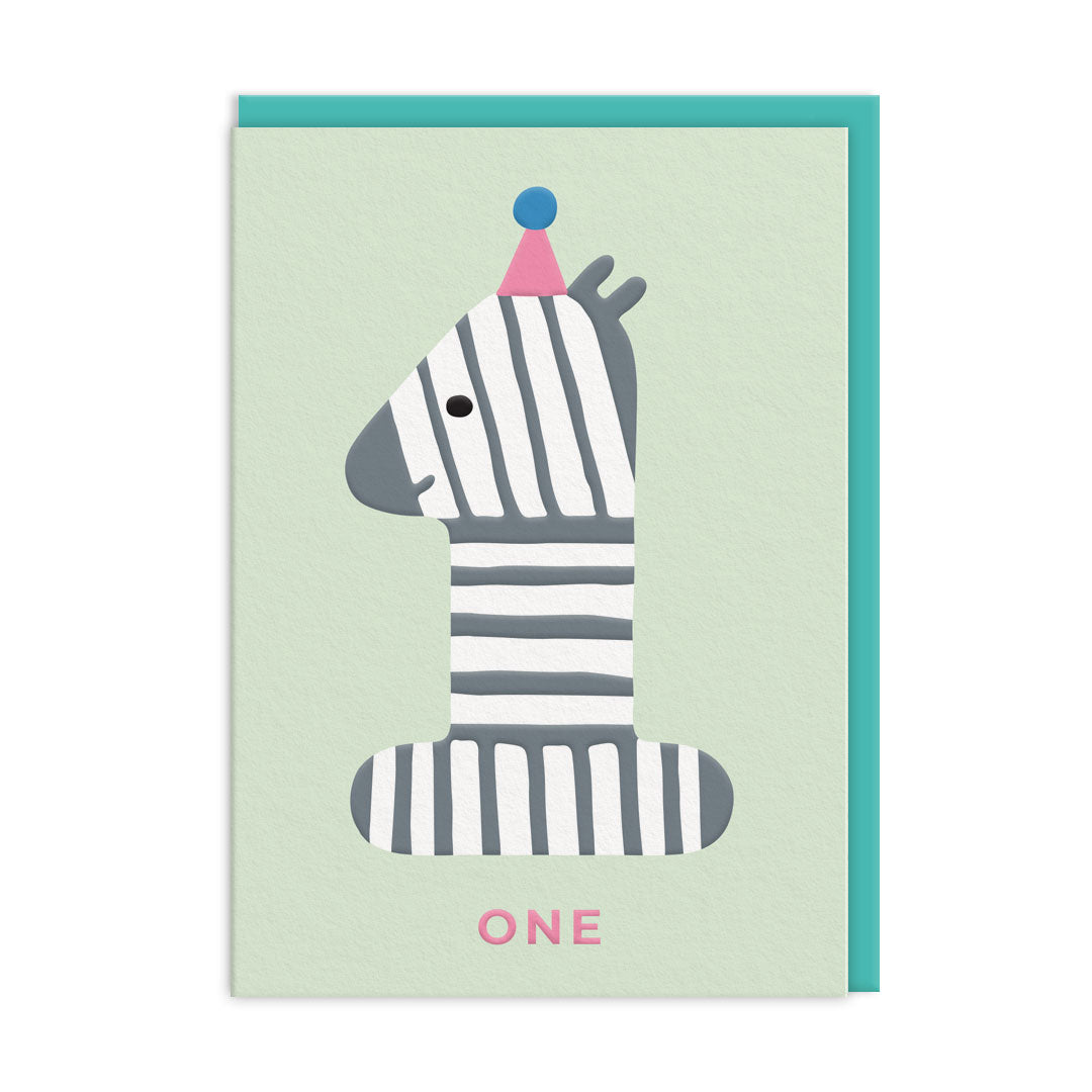 Age 1 Zebra Birthday Card – Ohh Deer