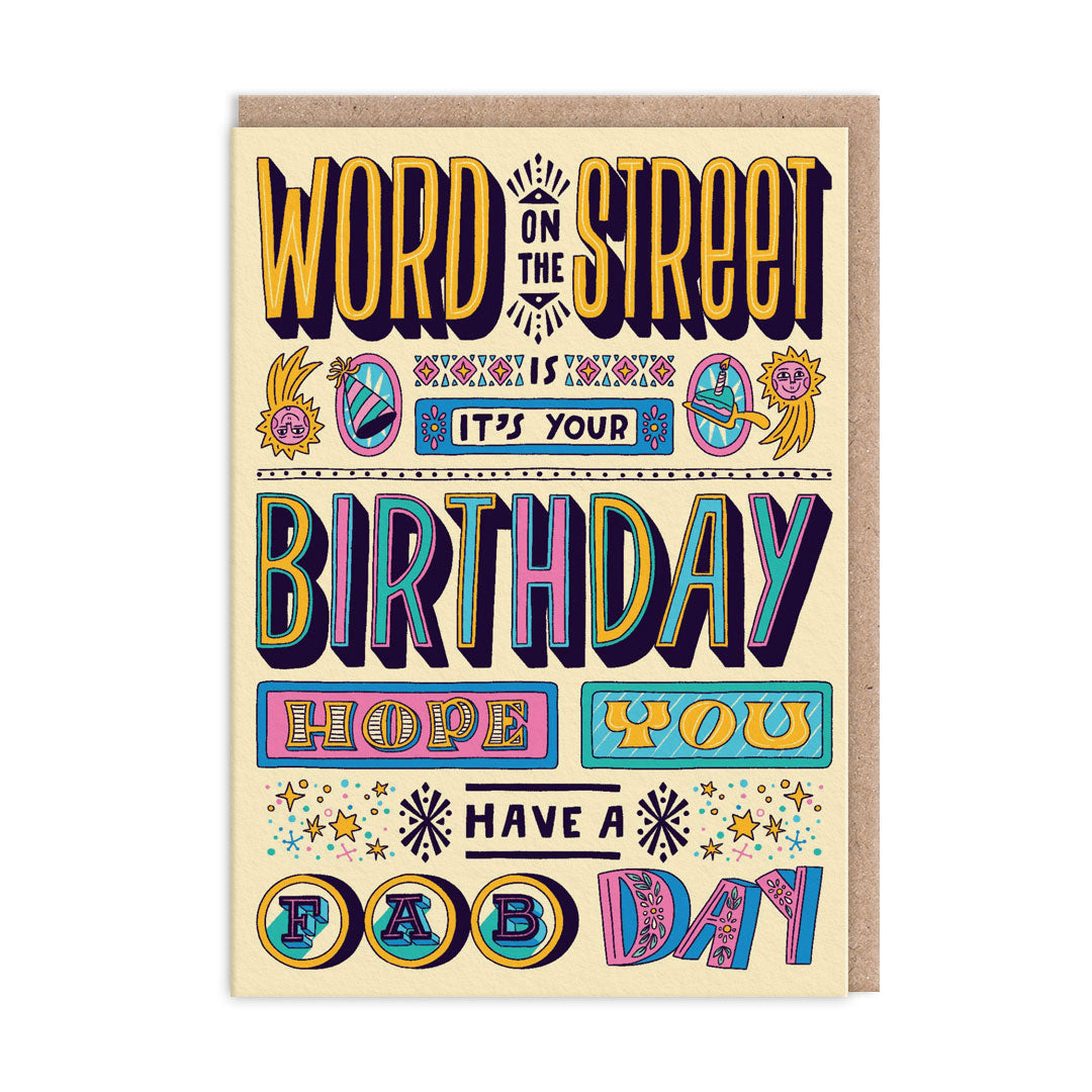 Word On The Street Birthday Card - Frieda Ruh | Ohh Deer