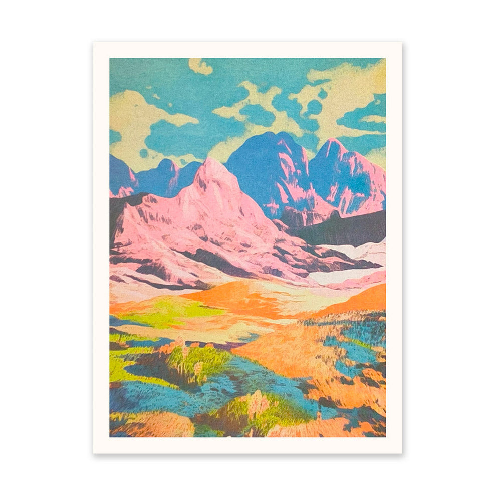 Patchwork Landscape 1 Riso Print (8x6) – Ohh Deer